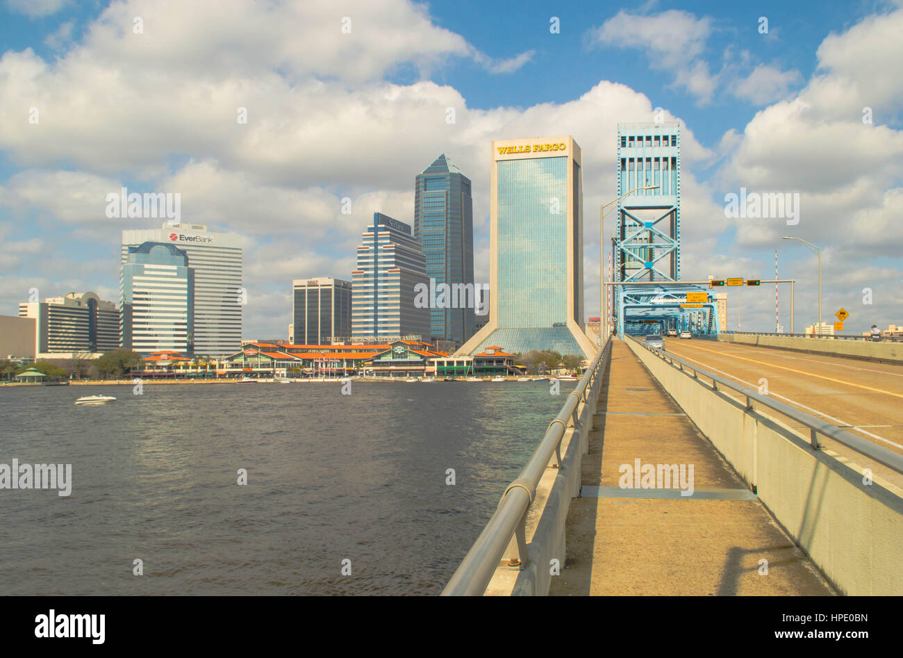 Jacksonville Skyline South Bank View Main ST Bridge Stock Photo - Alamy