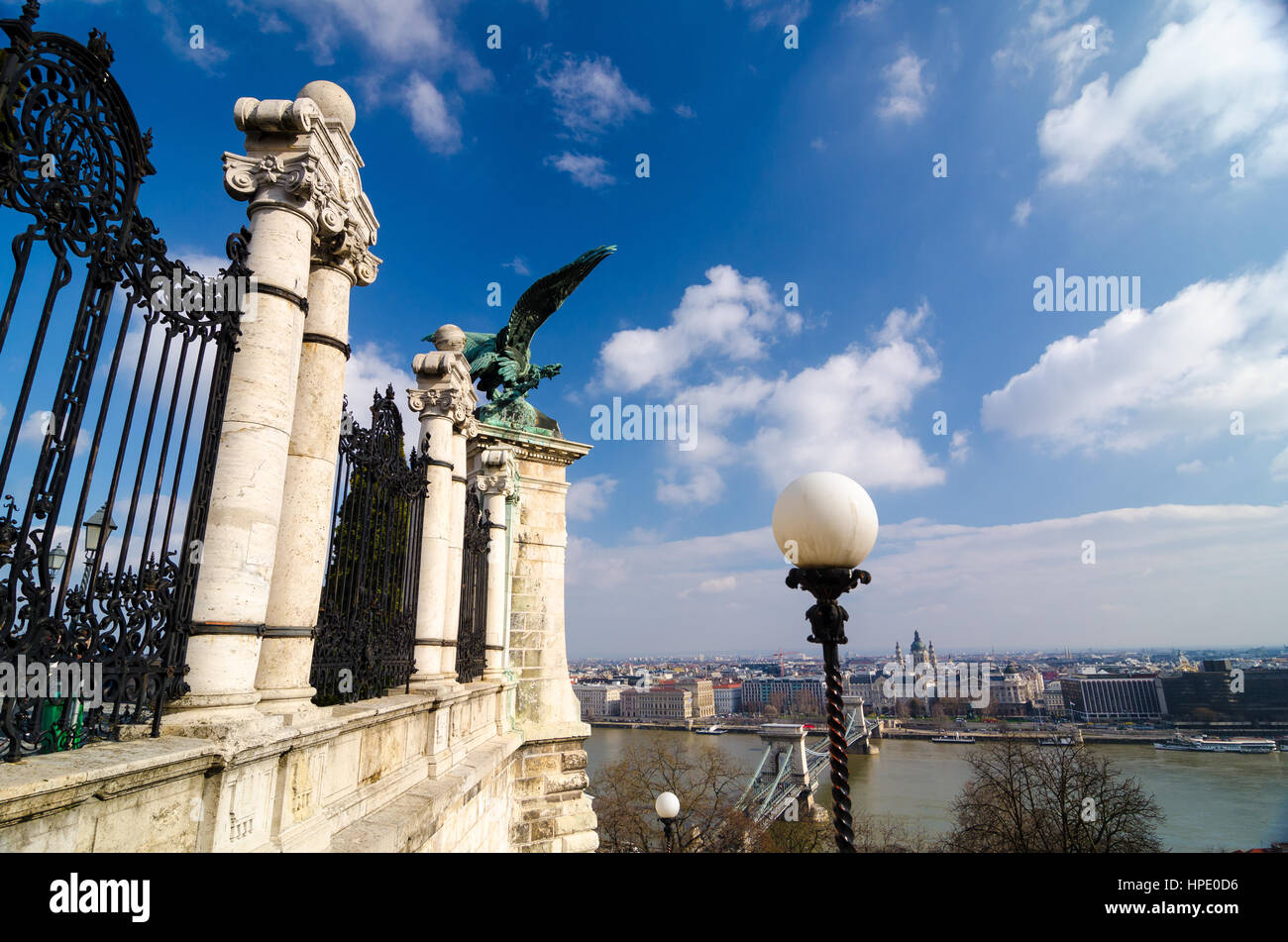 Budapest, Hungary - February 20, 2016: Eagle Statue on Castle Wall in ...