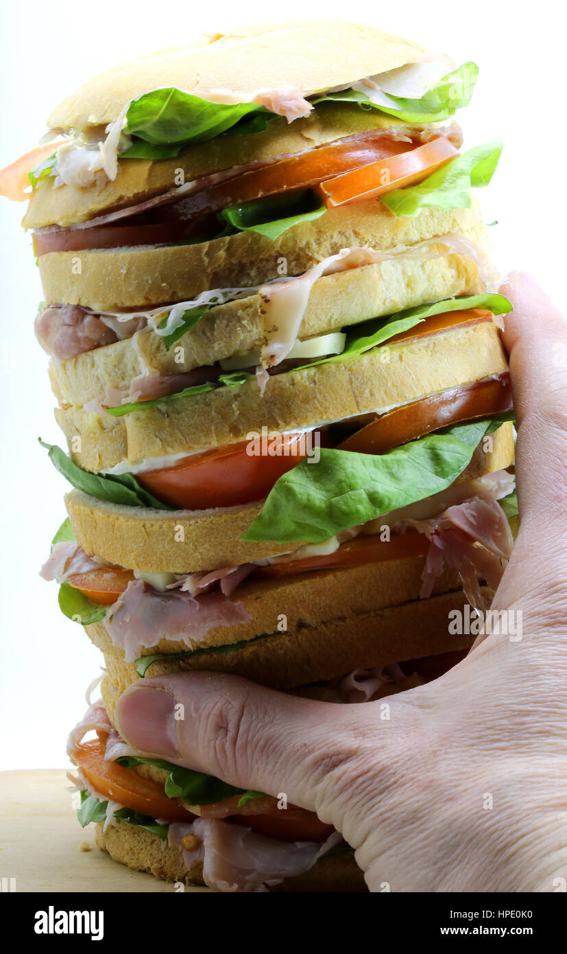 giant gastronomic panettone like a very huge sandwich garnished with ...