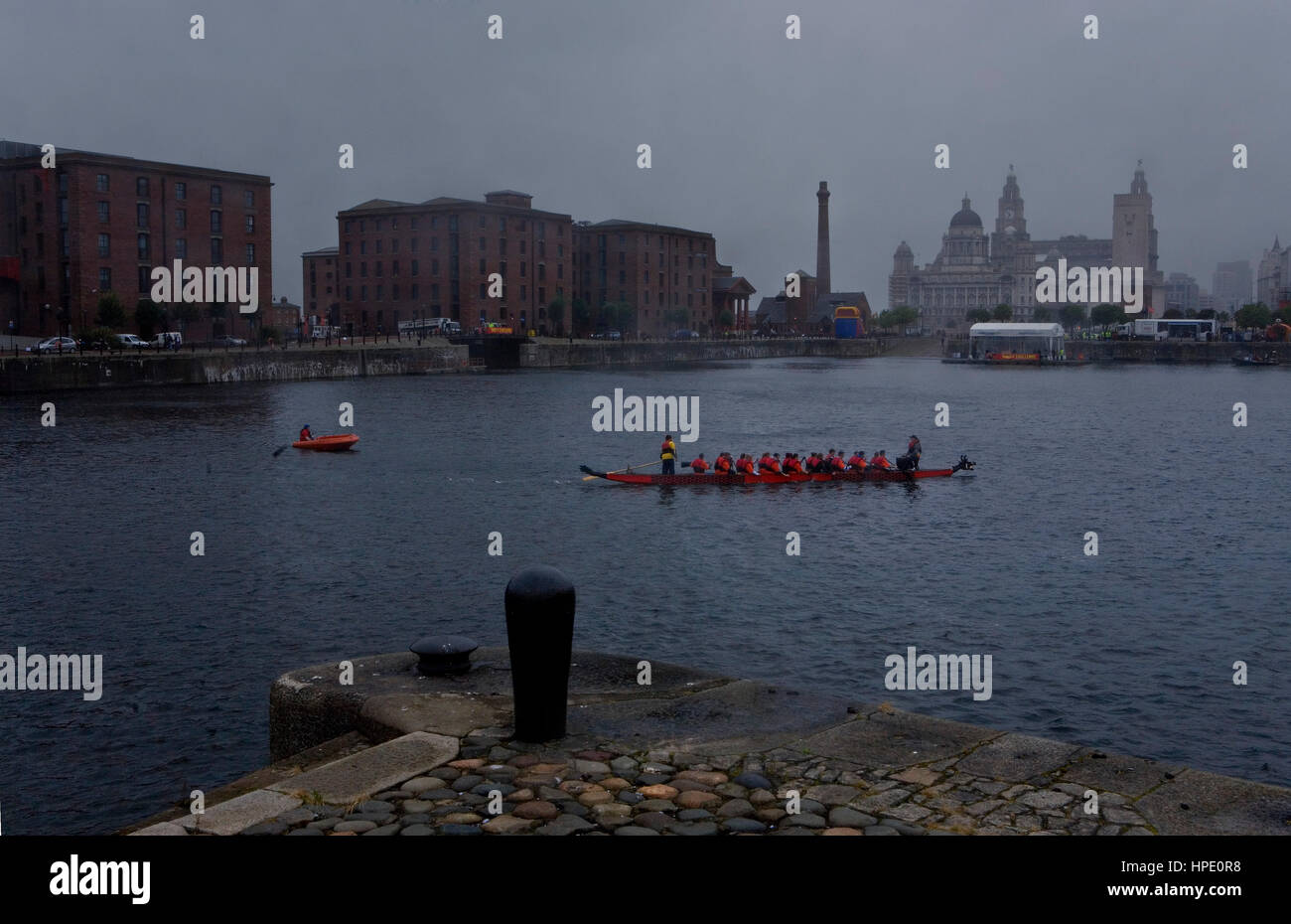Salthouse Dock. Celebration of the Dragon Boat Race.To the right the ...