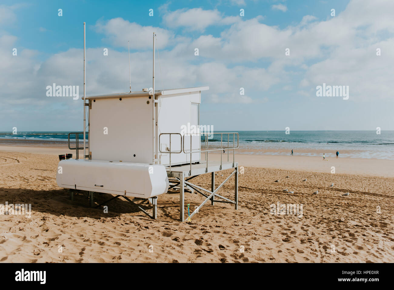 lifeguard tower on a beach, Tynemouth, England Stock Photo - Alamy
