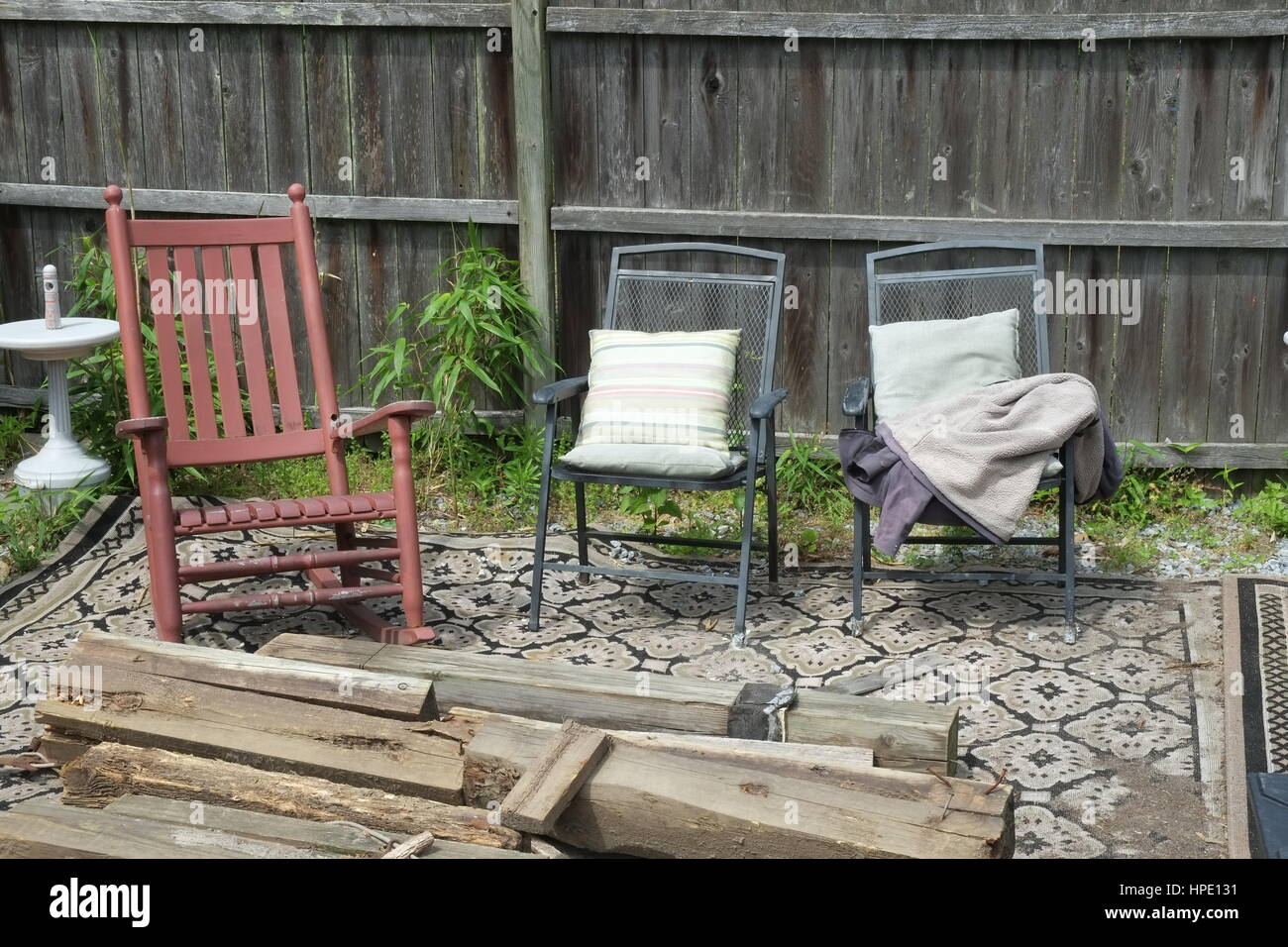 A group of chairs in an outdoor setting Stock Photo - Alamy