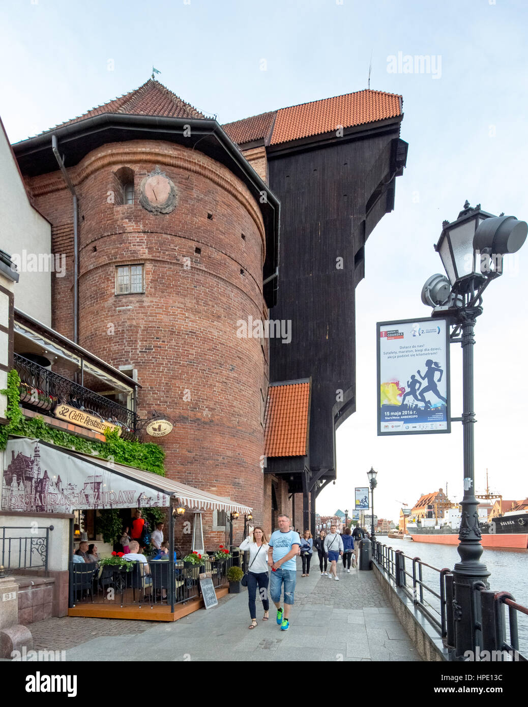 Port basin with crane gate, Żuraw, Gdańsk, Gdansk, pomorskie ...