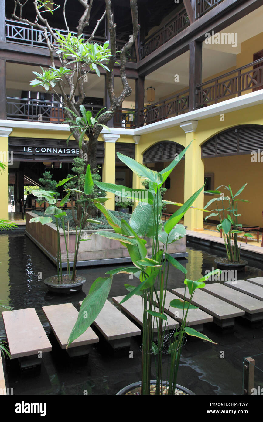 Cambodia, Siem Reap, Victoria Angkor Resort & Spa, interior, lobby ...