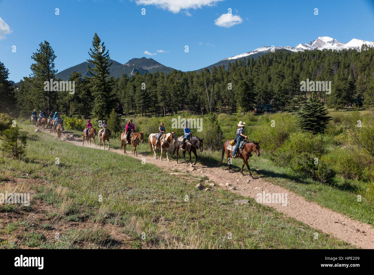 Guided horseback riding tour through the valleys of the Rocky Mountain ...