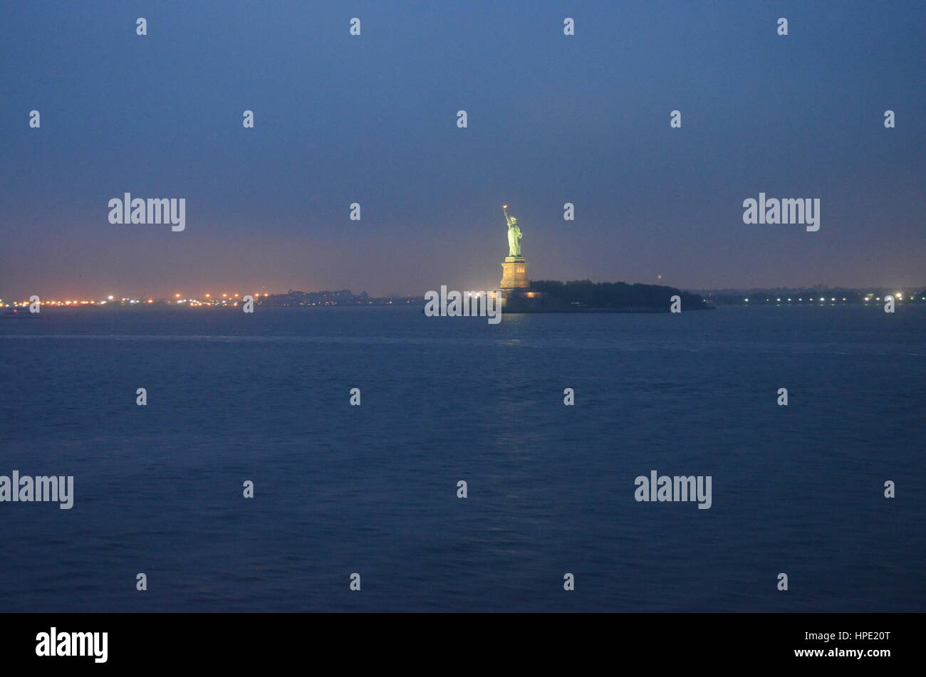 Liberty Statue at night Stock Photo - Alamy