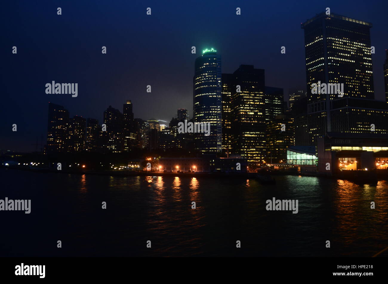 New York coast at night Stock Photo - Alamy