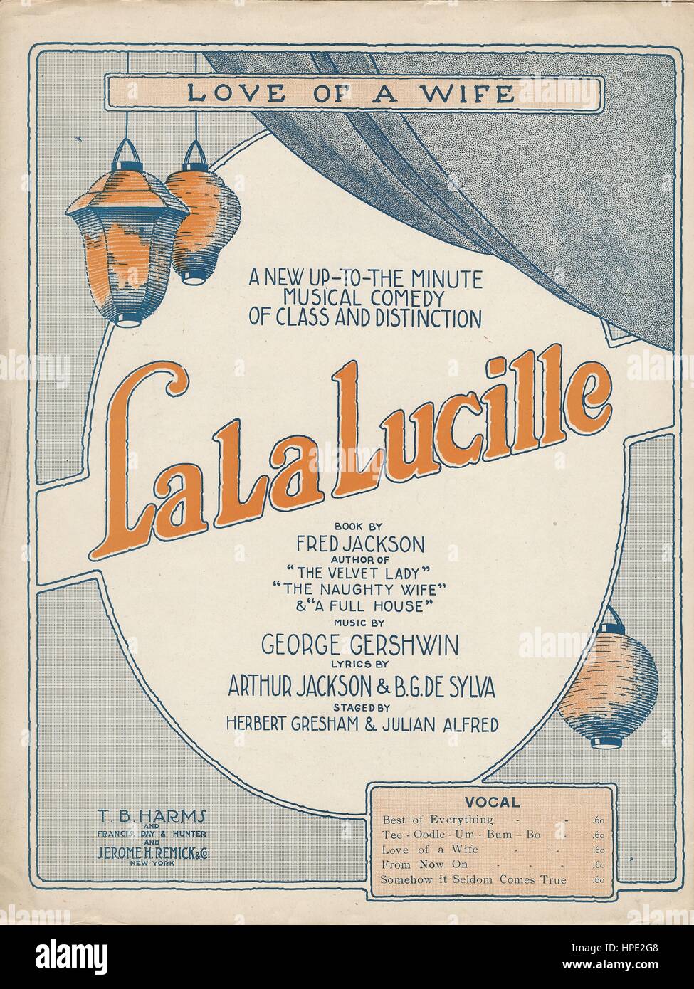 "La La Lucille" 1919 Musical Sheet Music Cover Stock Photo - Alamy