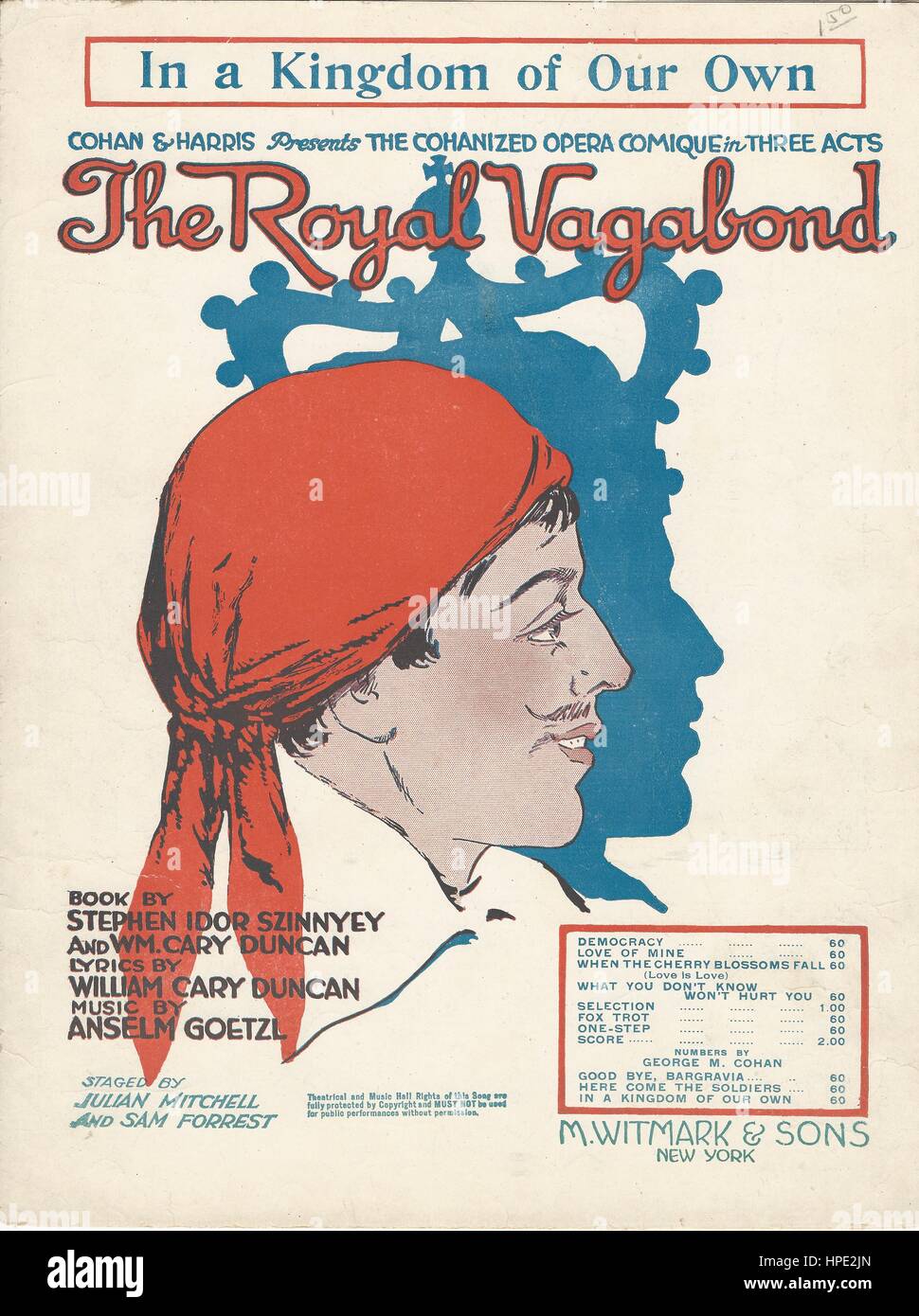 "The Royal Vagabond" 1919 Musical Sheet Music Cover Stock Photo - Alamy