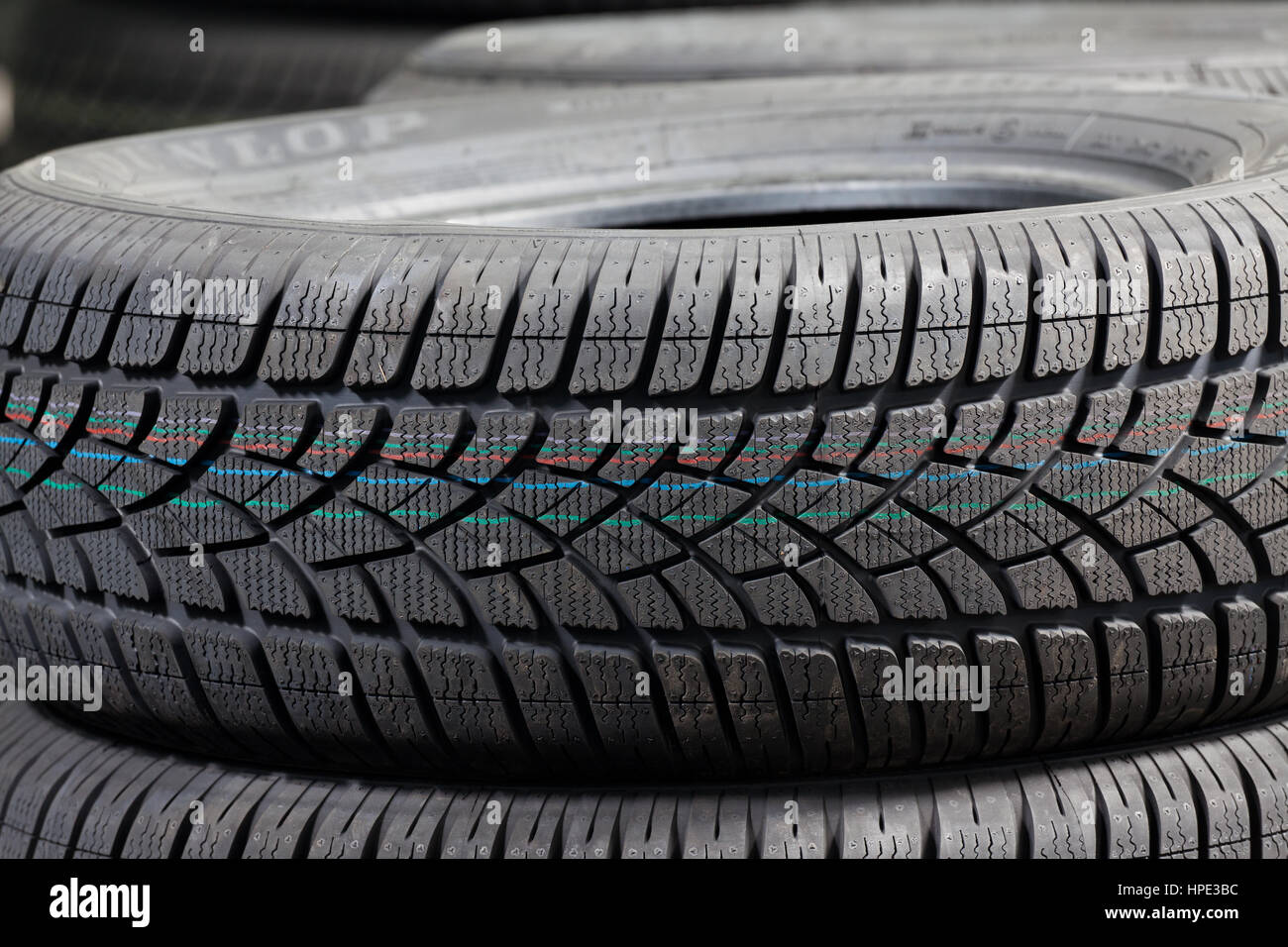 Tire stack in deposit storage Stock Photo - Alamy