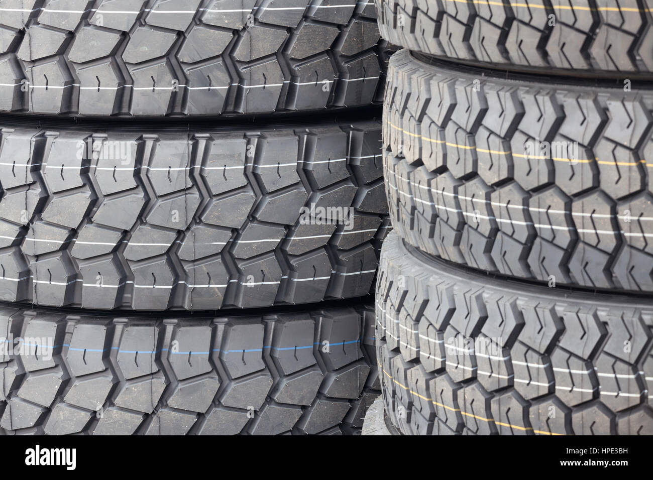 Tire stack in deposit storage Stock Photo - Alamy