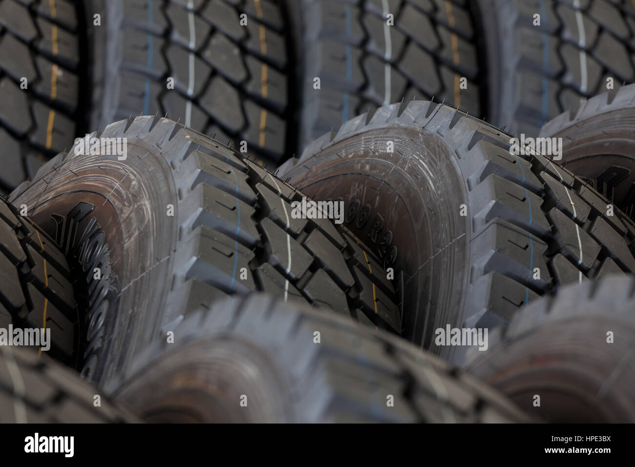 Tire stack in deposit storage Stock Photo - Alamy