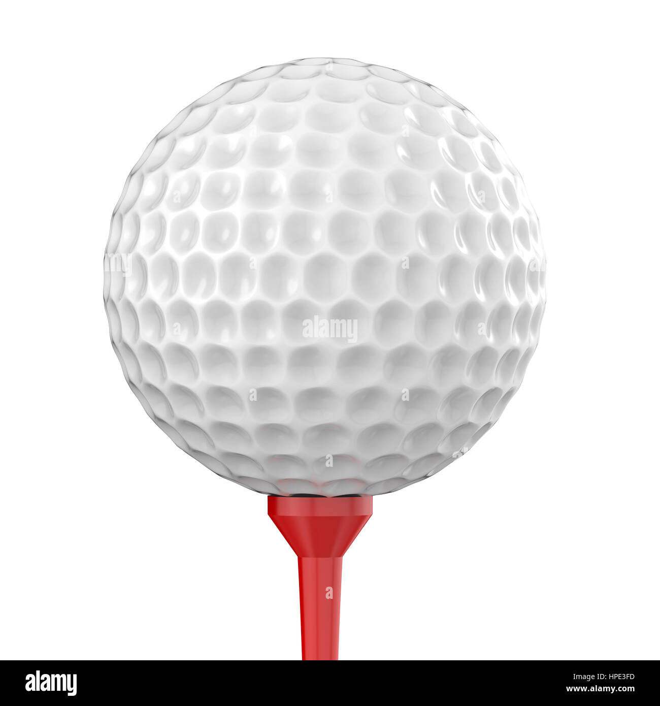 3d rendering golf ball on tee isolated on white Stock Photo - Alamy