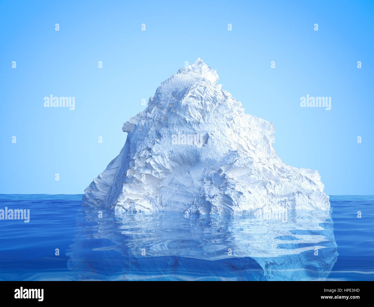 3d rendering iceberg floating on blue ocean Stock Photo - Alamy