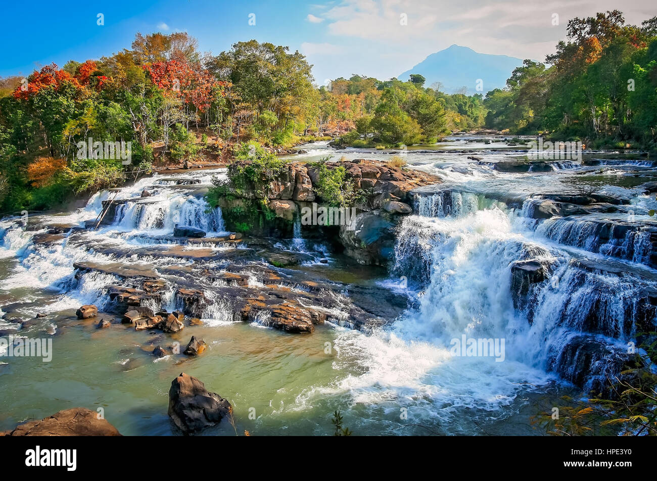 Cascades of waterfalls in laos hi-res stock photography and images - Alamy