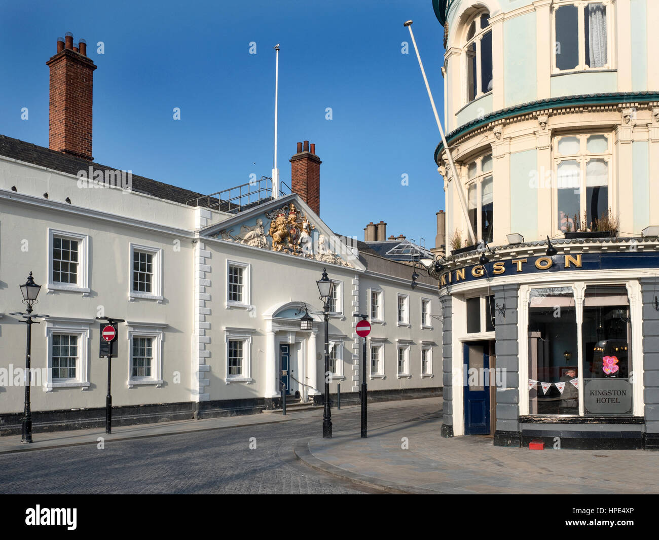 Trinity House and The Kingston Pub in the Old Town Hull Yorkshire ...