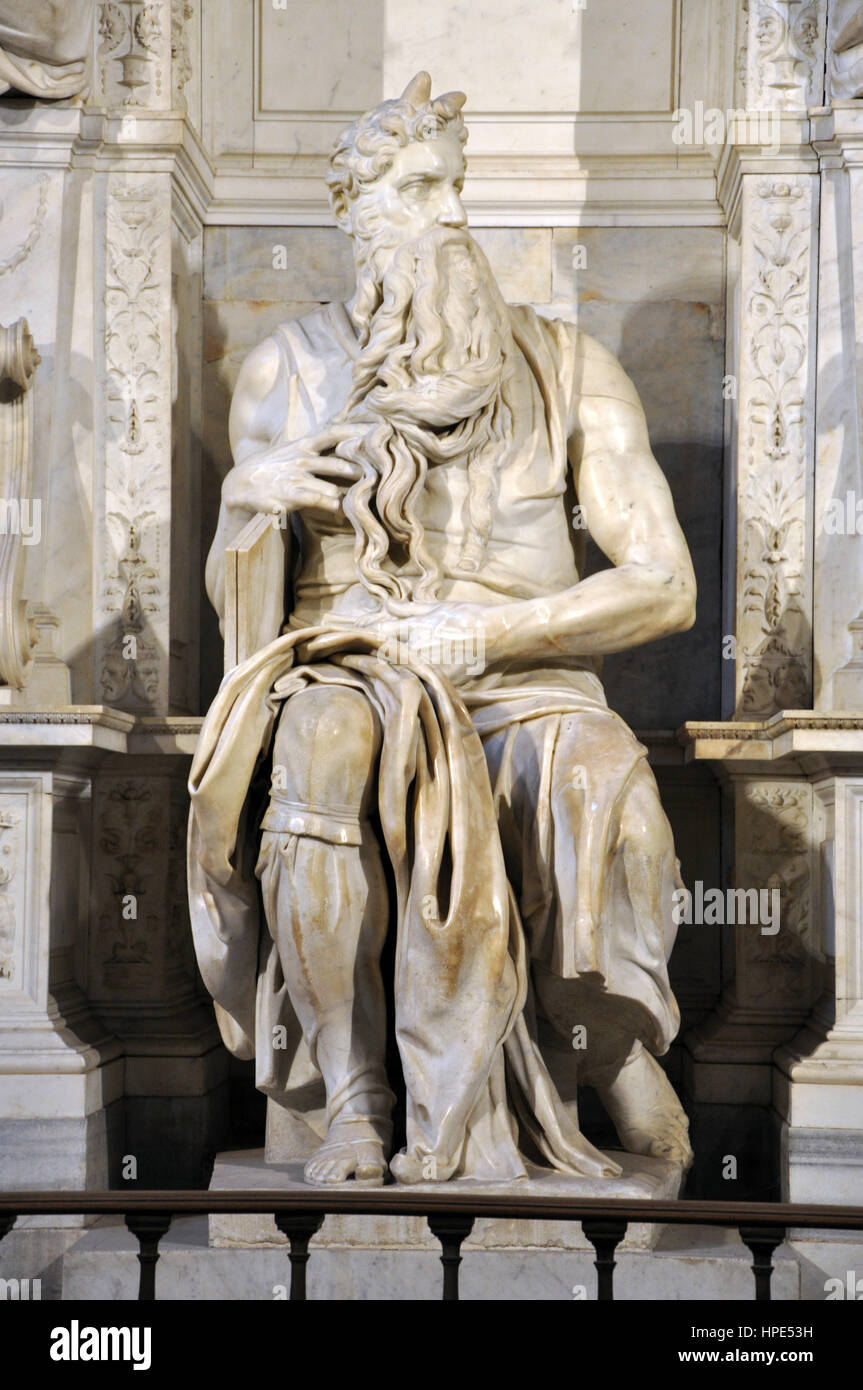 Moses michelangelo marble sculpture michelangelo hi-res stock ...