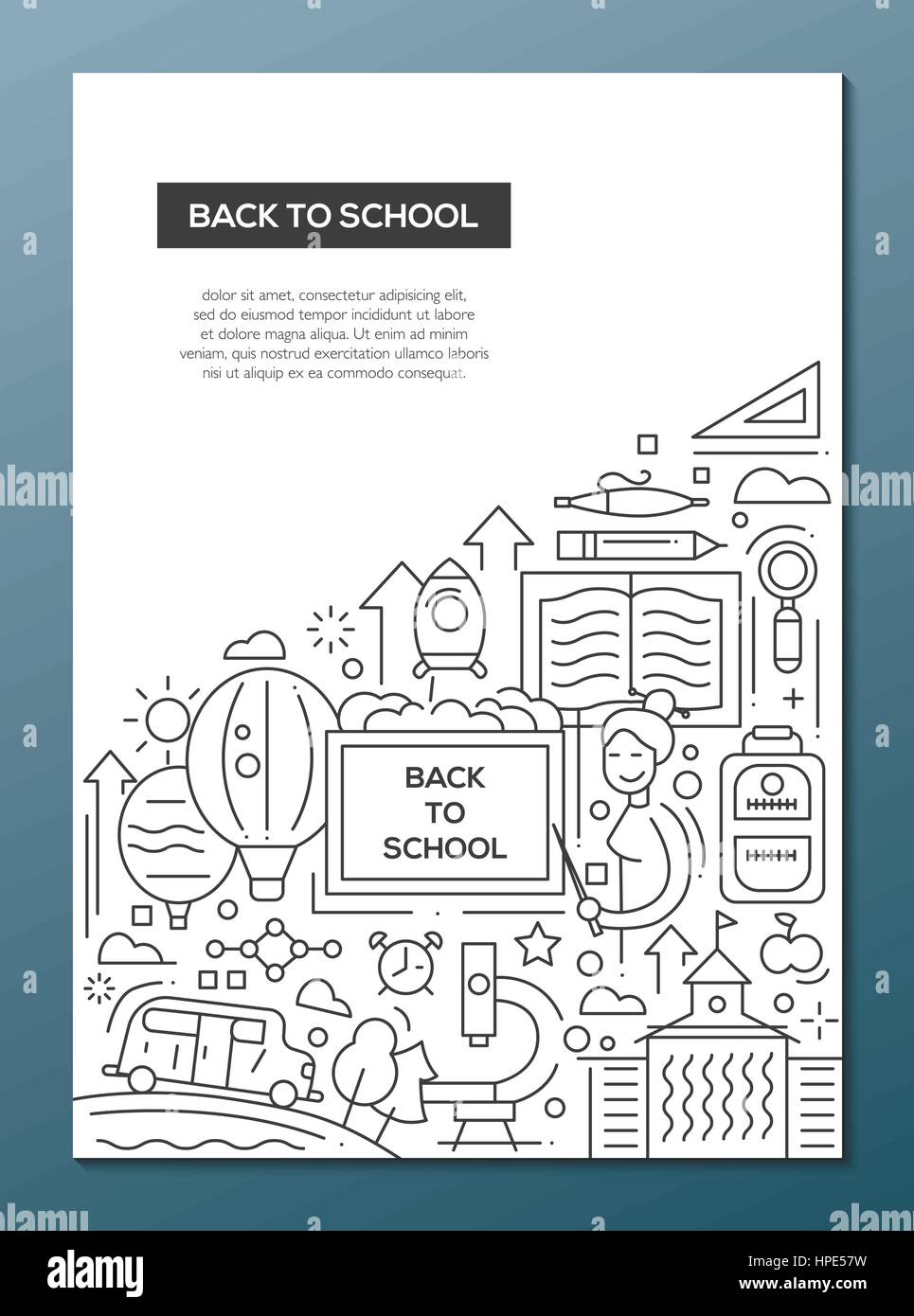 College backpack template Stock Vector Images - Alamy