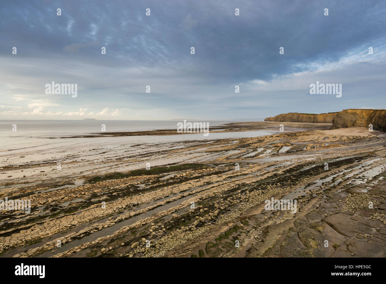 Kilve Beach, Somerset, UK. This is where the Quantocks meet the sea and ...