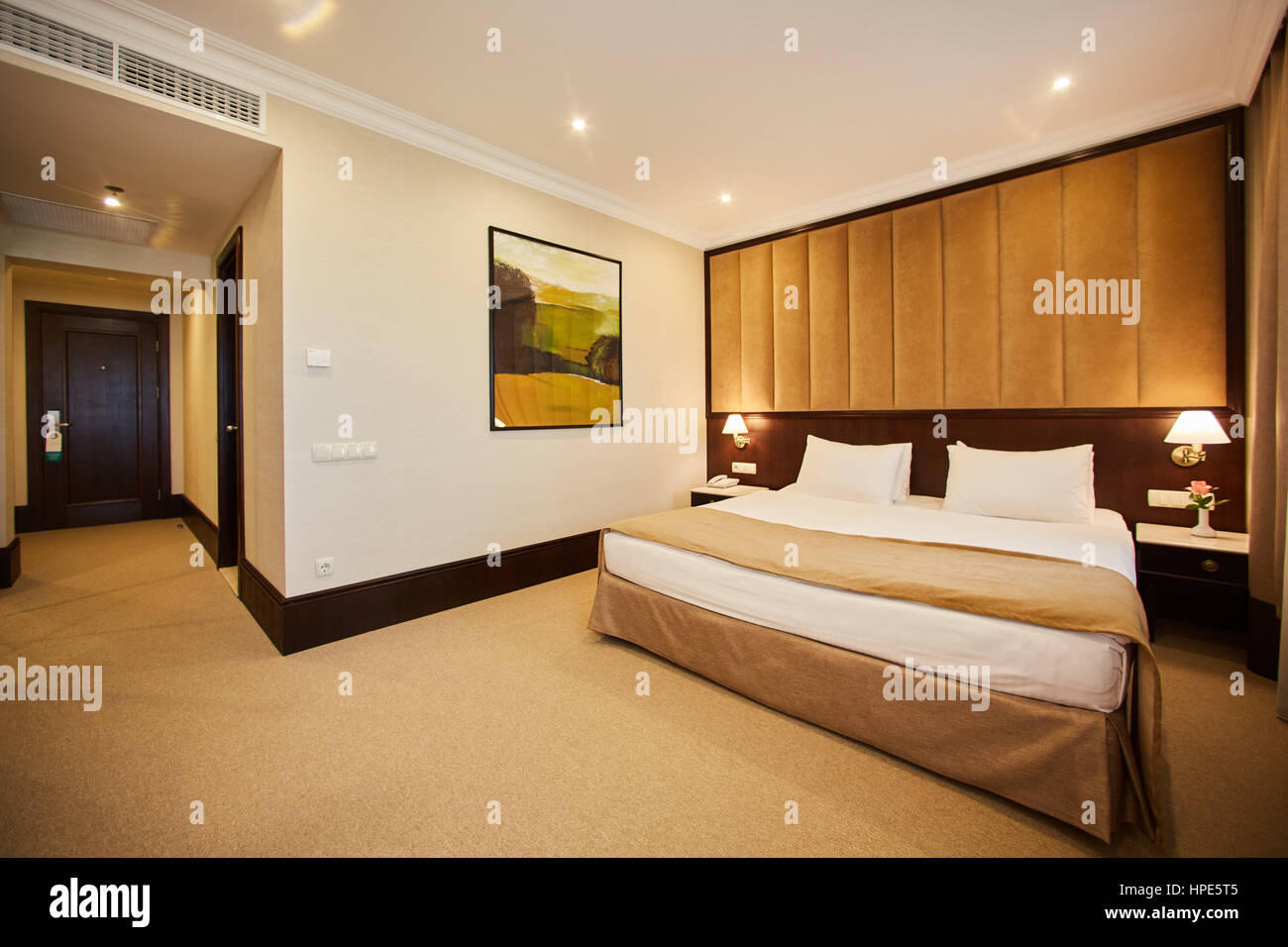 The Interior of modern comfortable hotel room Stock Photo - Alamy