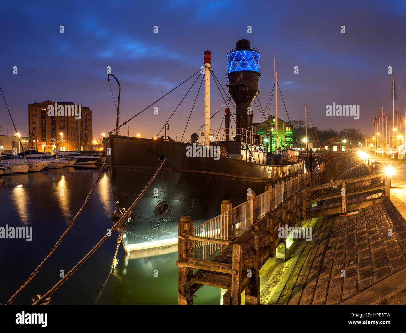 Spurn Light Ship at Hull Marina at Dusk Hull Yorkshire England Stock ...