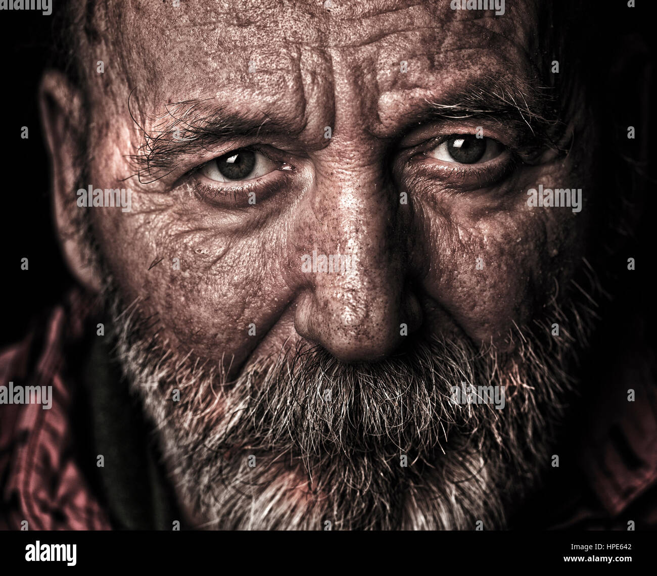 Portrait homeless elder man hi-res stock photography and images - Alamy