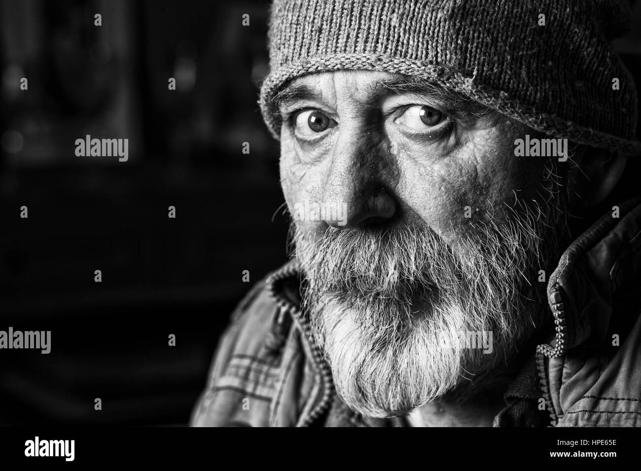 Homeless man portrait Black and White Stock Photos & Images - Alamy