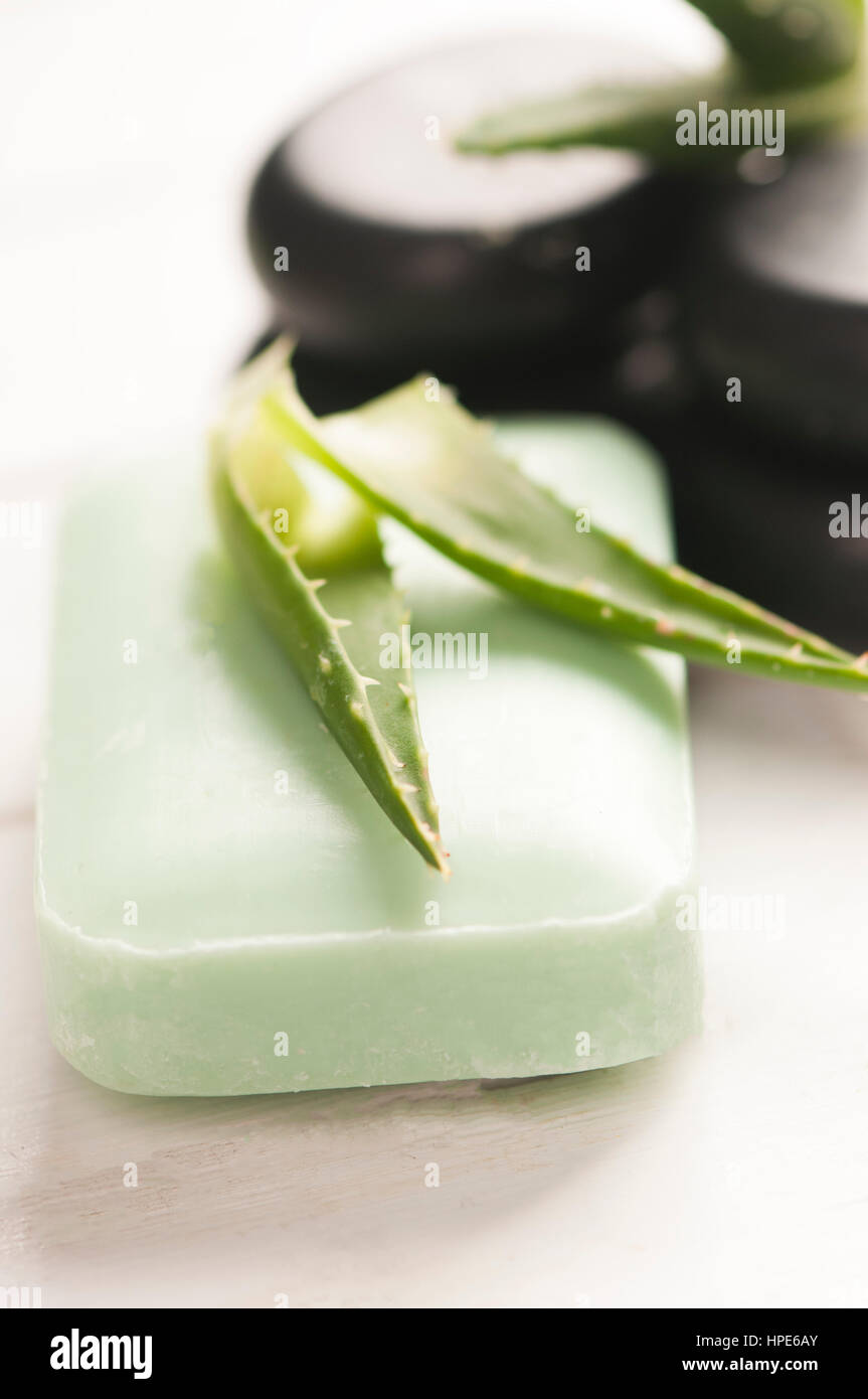 Aloe vera soap Stock Photo - Alamy
