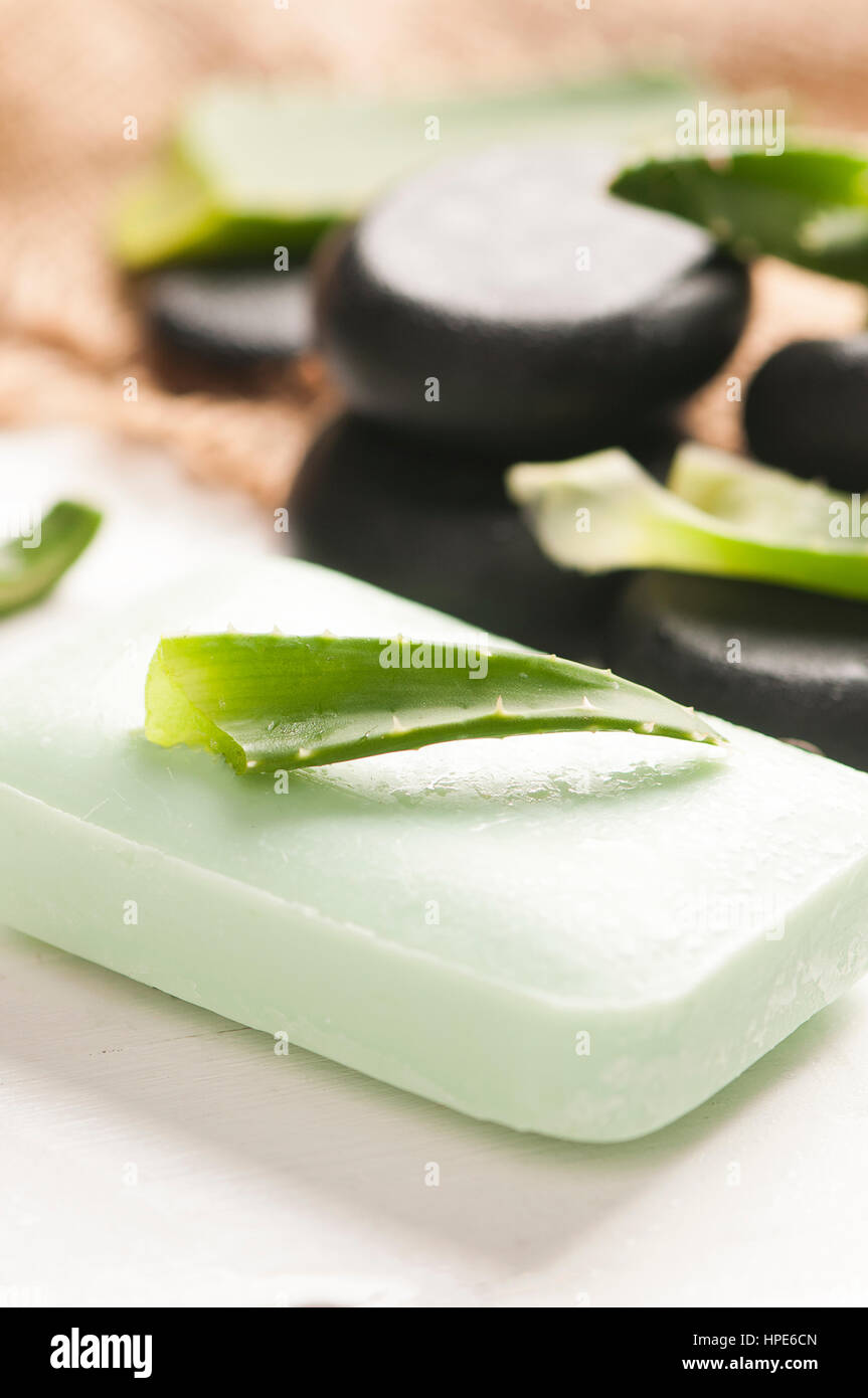 Aloe vera soap Stock Photo - Alamy