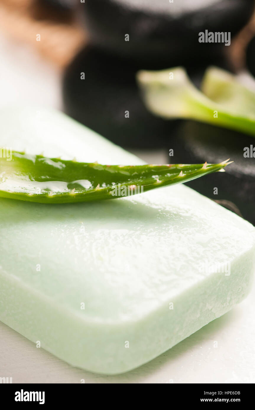 Aloe vera soap Stock Photo - Alamy