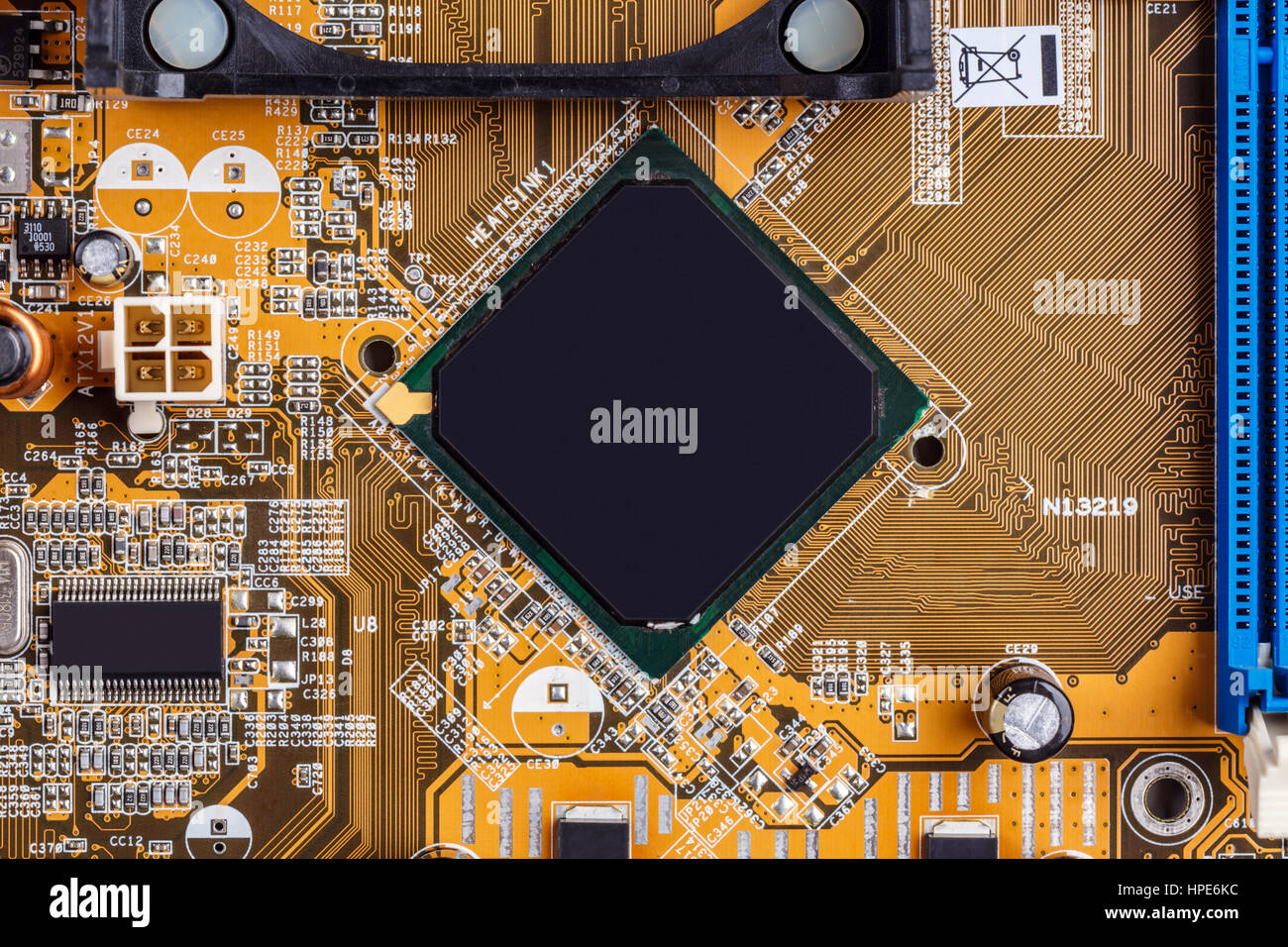 Close-up of electronic circuit board with processor Stock Photo - Alamy