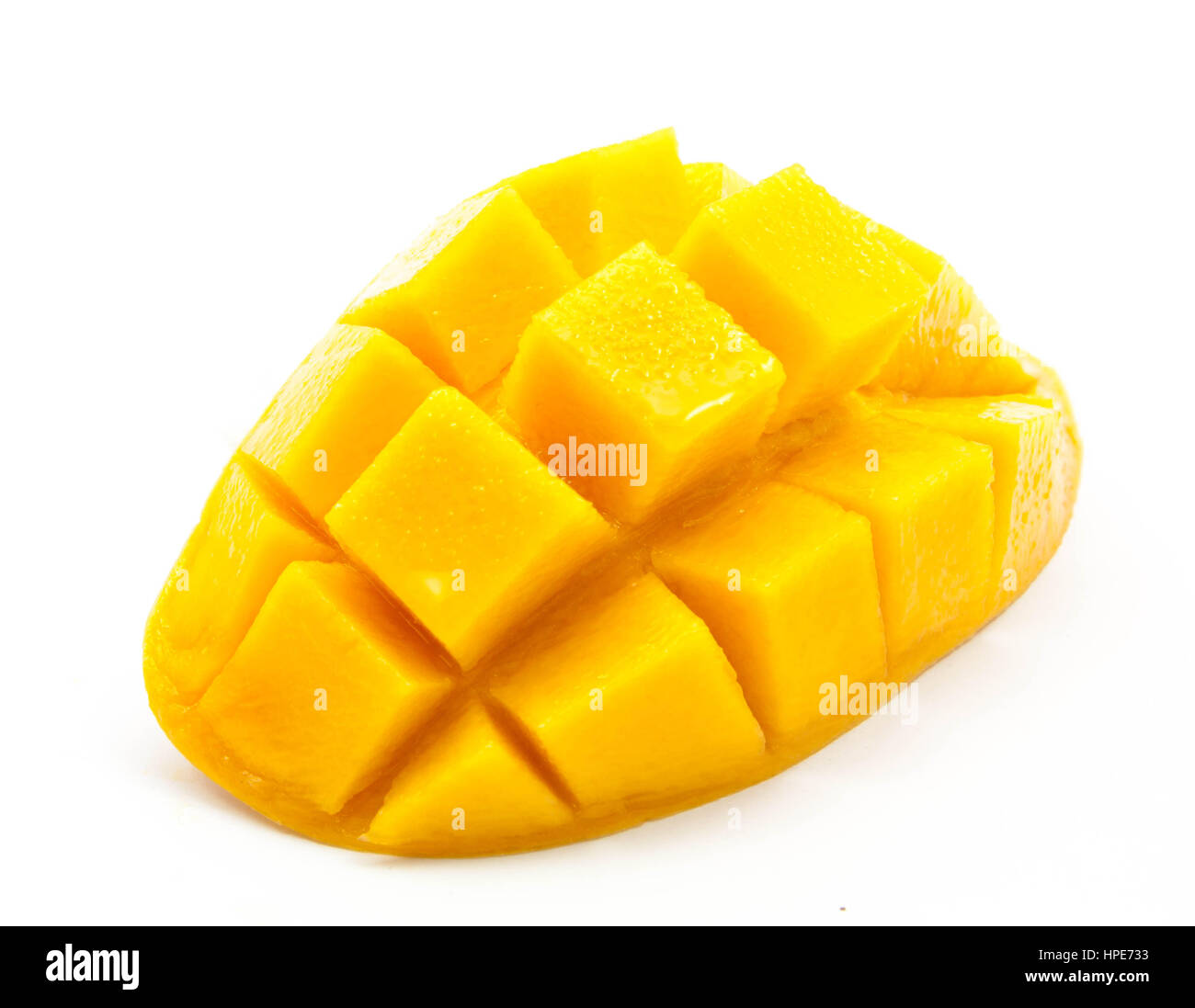 slice of mango on a white background Stock Photo - Alamy