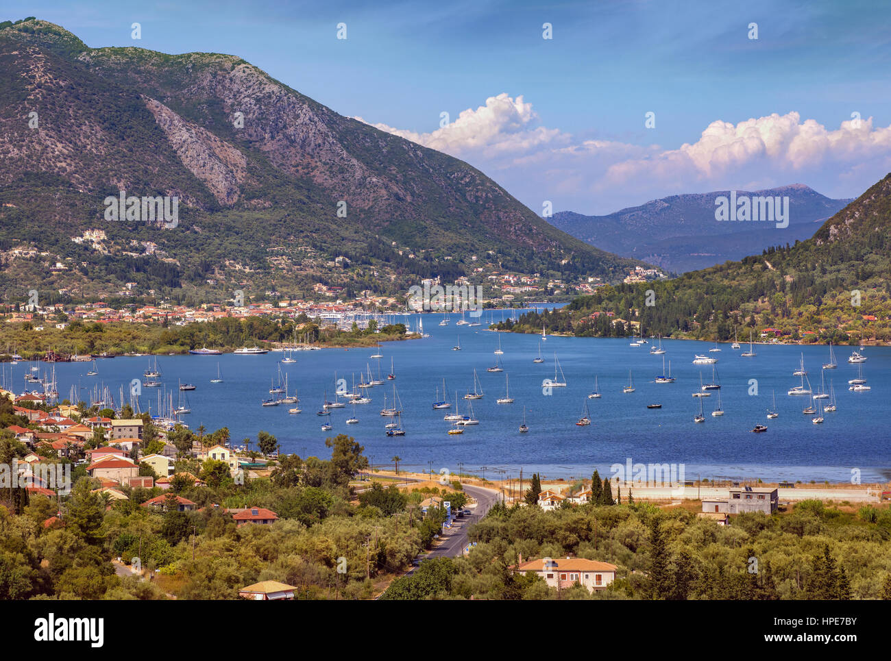 Geni port, near Nydri resort at Lefkada island located in the Ionian ...
