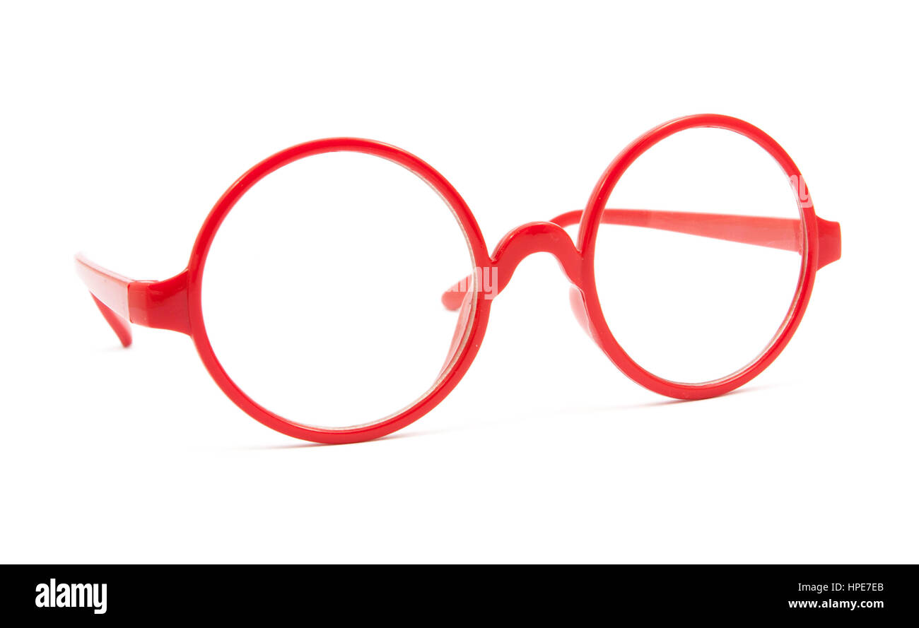 red fashion glasses isolated on white Stock Photo - Alamy