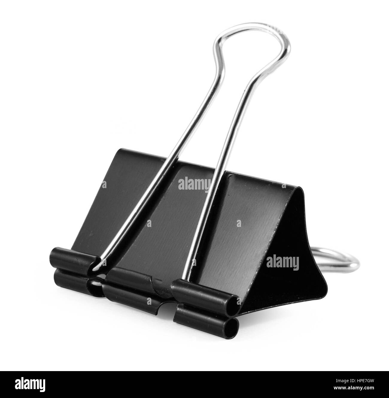 black paper clip isolated on white background Stock Photo - Alamy