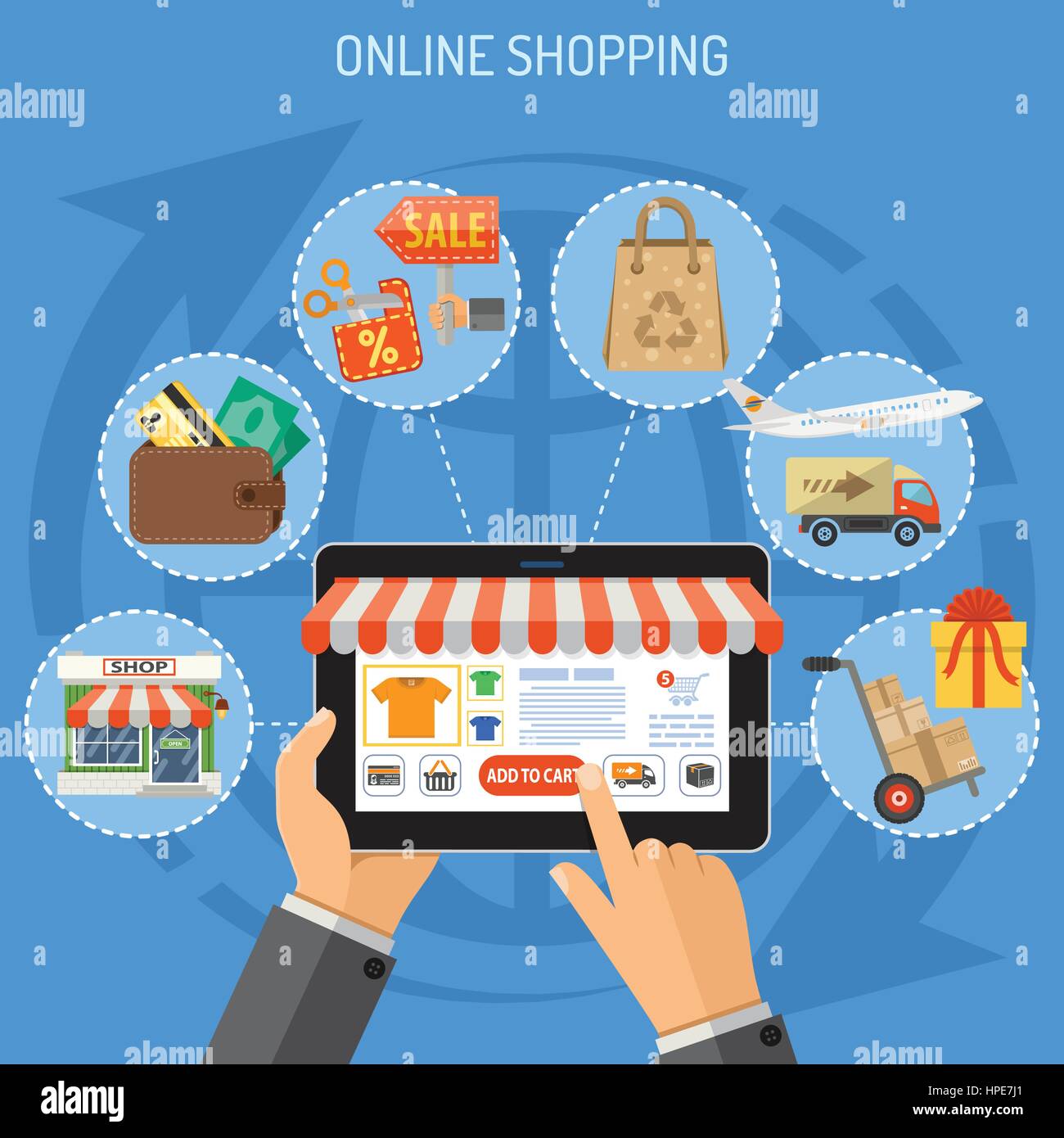 Business concept online shopping infographics hi-res stock photography ...