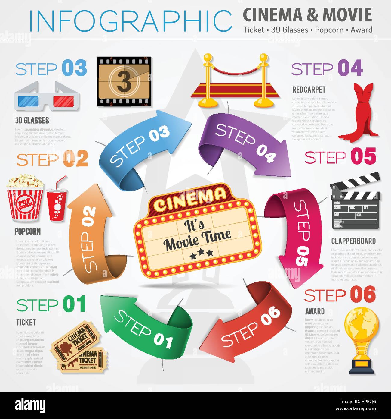 Cinema and movie Infographics Stock Vector Image & Art - Alamy