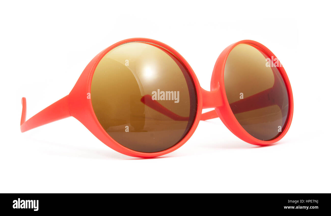 red sunglasses on white background Stock Photo - Alamy