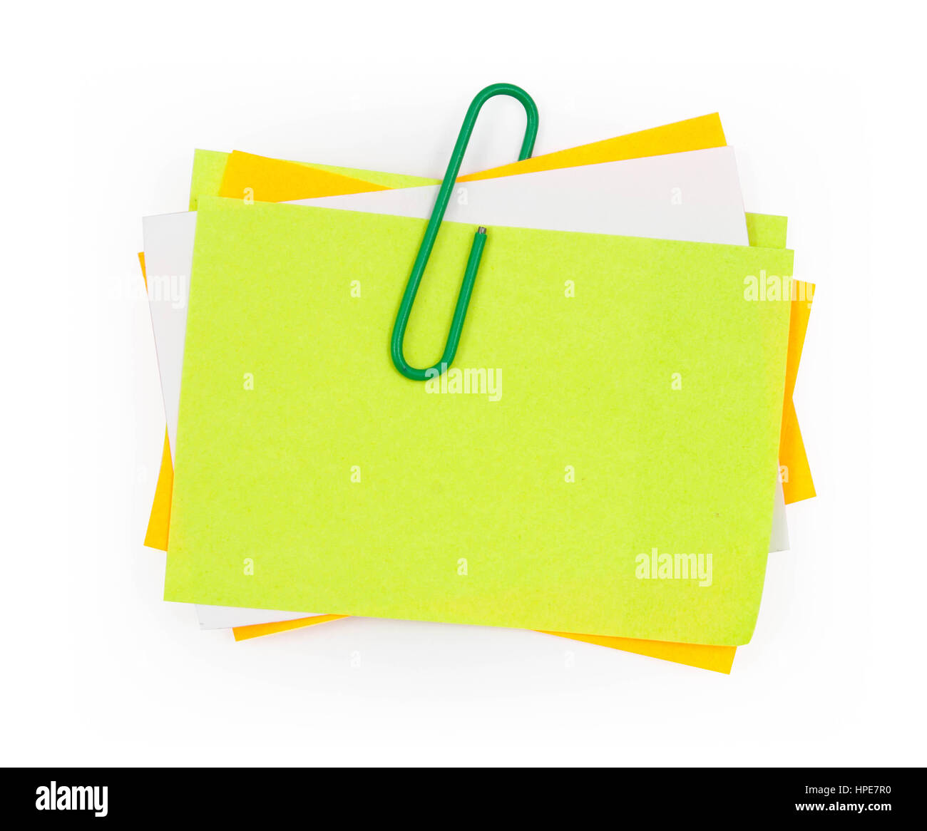 Multi color note with red paper clip isolated clipping path Stock Photo ...