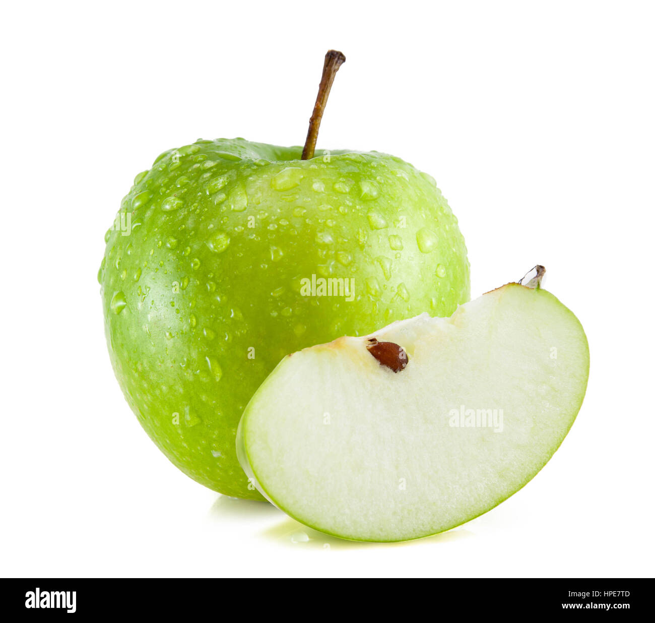 closeup isolated juicy green apple isolated on white background Stock ...