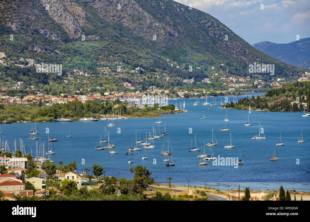 Geni port, near Nydri resort at Lefkada island located in the Ionian ...