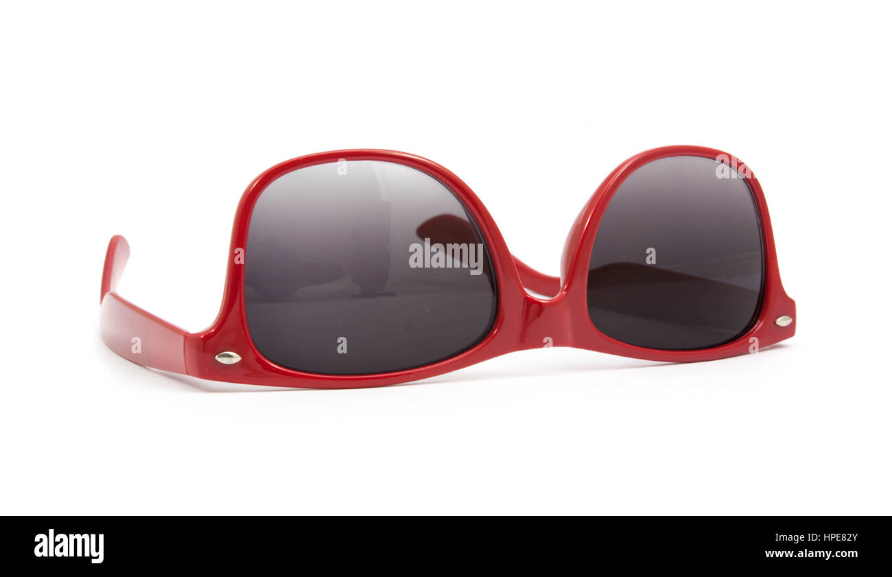 red sunglasses on white background Stock Photo - Alamy