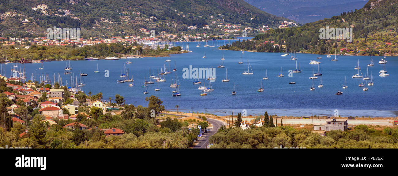 Geni port, near Nydri resort at Lefkada island located in the Ionian ...