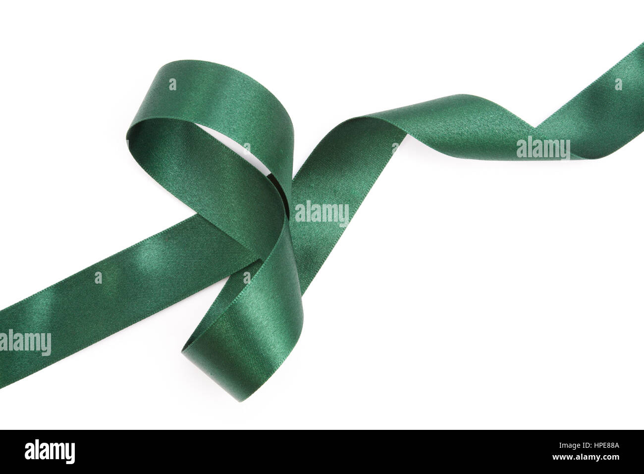 green ribbons isolated on white Stock Photo - Alamy