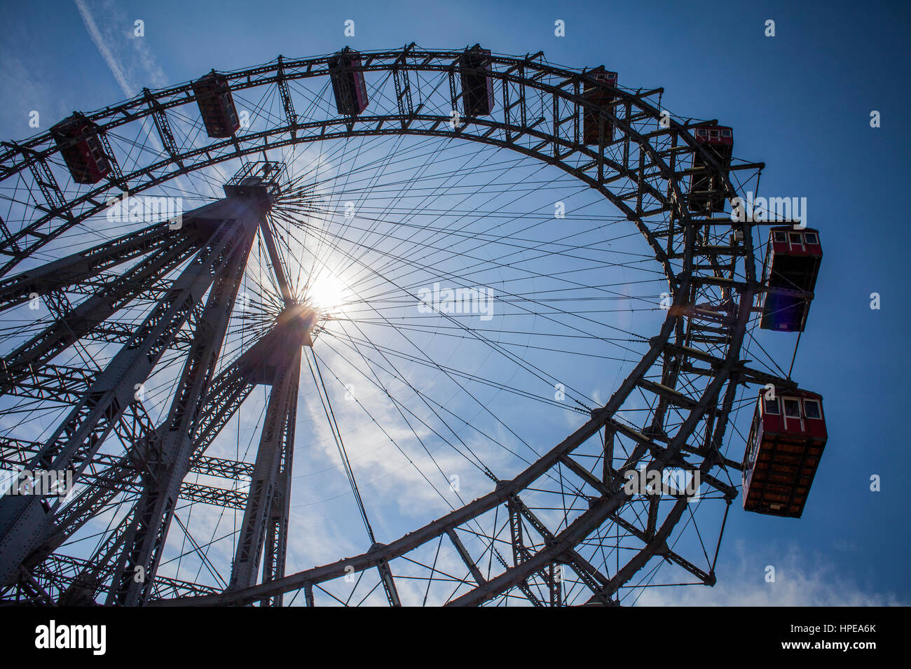 Giant wheel at Prater, amusement park, Vienna, Austria, Europe Stock ...