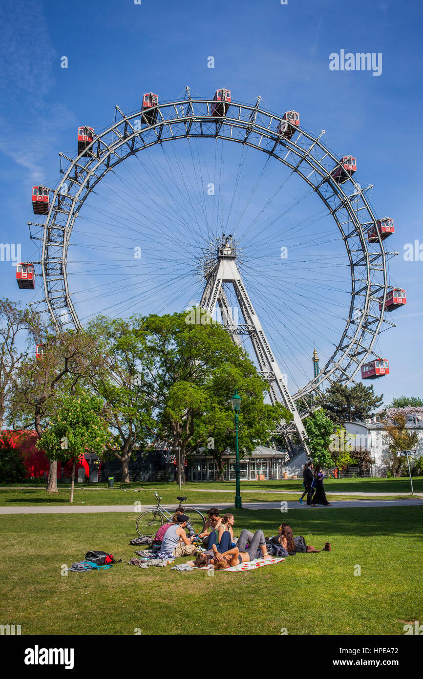 Giant wheel at Prater, amusement park, Vienna, Austria, Europe Stock ...