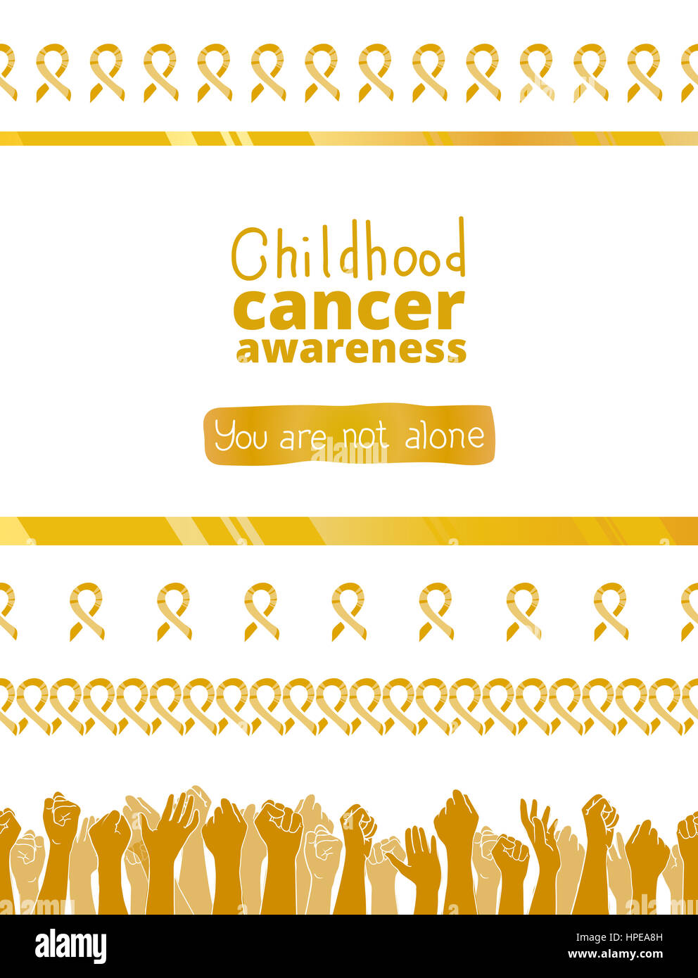 International Childhood Cancer Day, design element. Golden ribbon is a ...