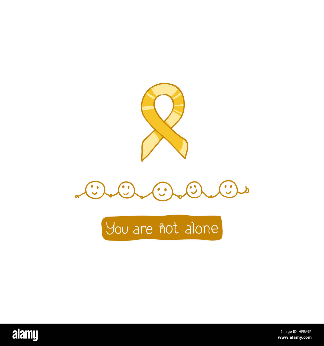 International Childhood Cancer Day, design element. Golden ribbon is a ...