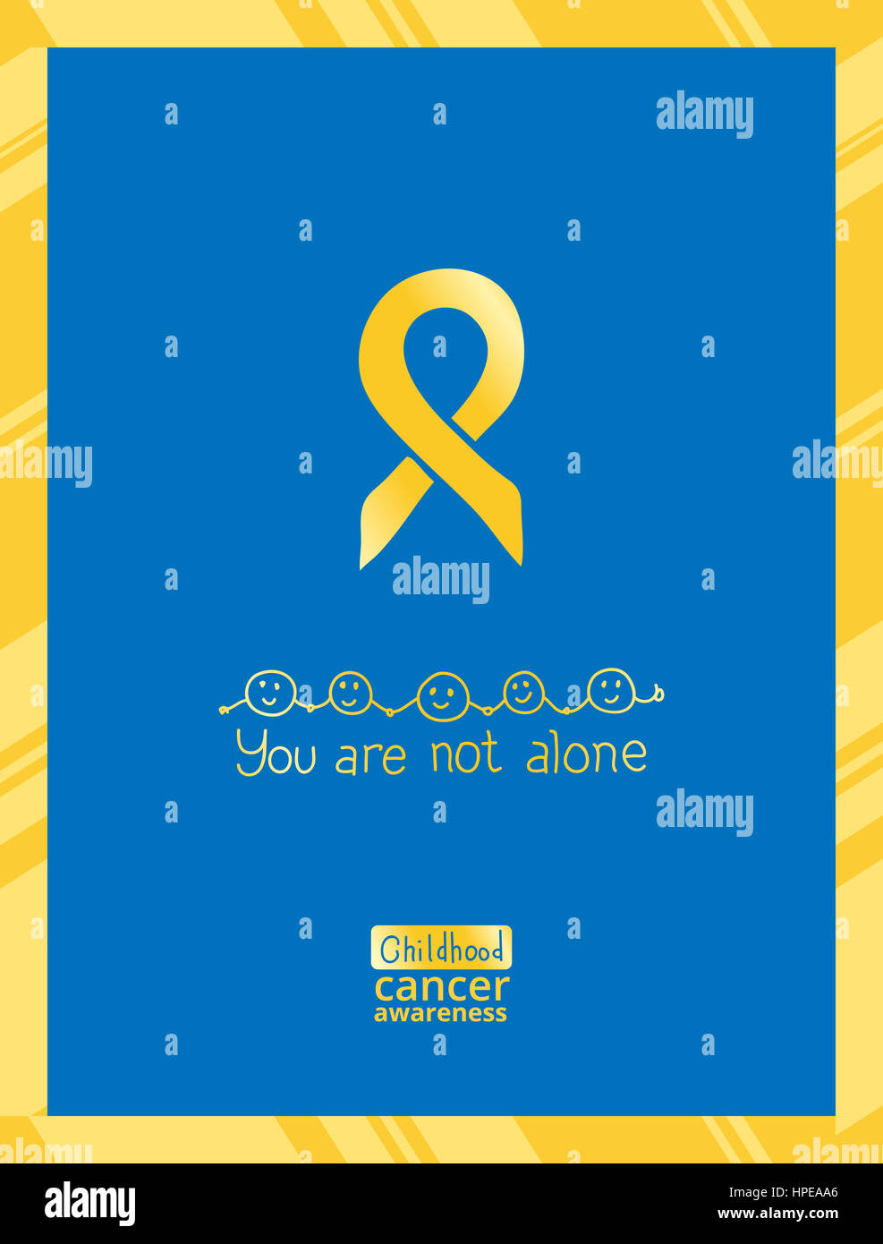 International Childhood Cancer Day, design element. Golden ribbon is a ...