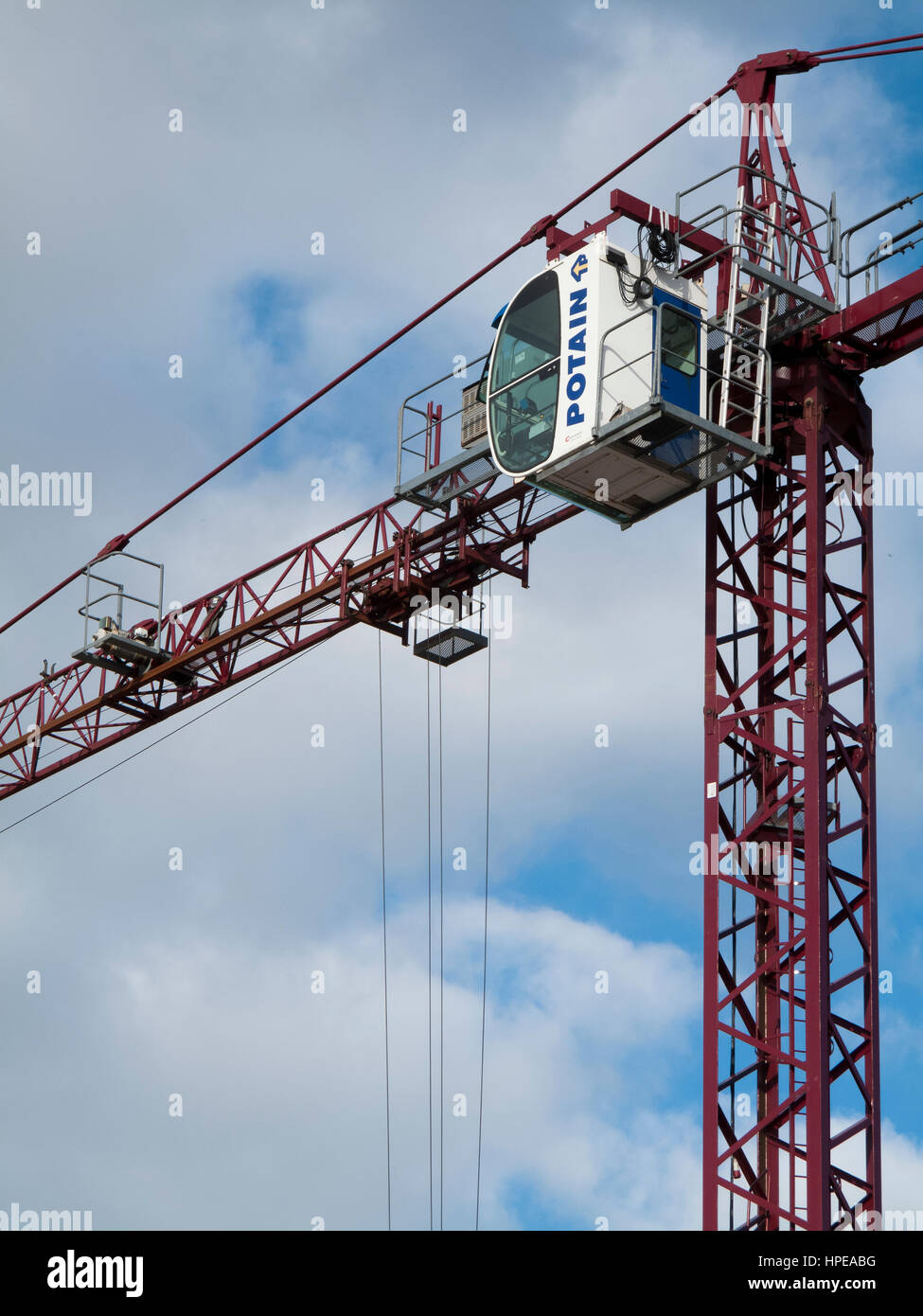 Tower crane working over construction site building retirement ...